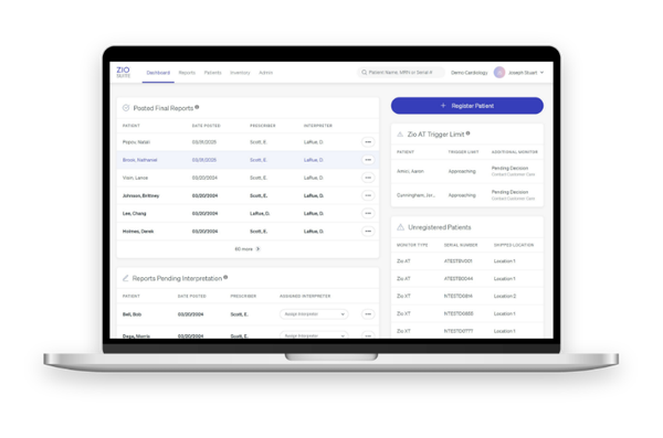 ZioSuite Patient Management Portal | Streamlined Cardiac Care
